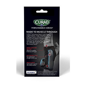 CURAD IRONMAN Wrist Support, Reversible Rigid Wrist Brace for Mild Sprains, Strains, Joint Injuries, Carpal Tunnel Pain Management, 2 Adjustable Straps, Universal Fit for Right or Left Wrist, 1 Brace