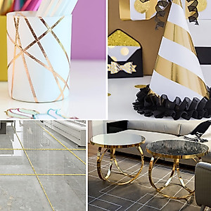 Gold Metalized Polyester Mylar Film Tape with Acrylic Adhesive, Vibrant Mirror-Like Finish, Gold Decor Tape for Detailing Accent Wall, Graphic Arts, Other DIY Project Design (0.4 inch x 55 yds)