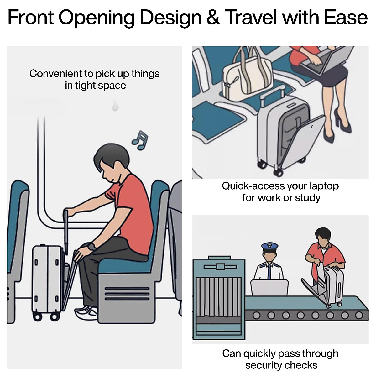 Hanke 20 Inch Carry On Luggage Airline Approved Hard Shell Suitcase with Spinner Wheels TSA Luggage Travel Suitcases Wide Handle for Men Women(Blackish Green)