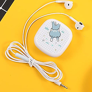 QearFun Cat Earbuds for Kids, Kawakii Wired Earbud & in-Ear Headphones Gift for School Girls and Boys with Microphone and Lovely Earphones Storage Case(SkyBlue G)