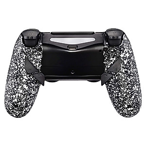 eXtremeRate Textured White Dawn Programable Remap Kit for PS4 Controller with Upgrade Board & Redesigned Back Shell & 4 Back Buttons - Compatible with JDM-040/050/055 - Controller NOT Included