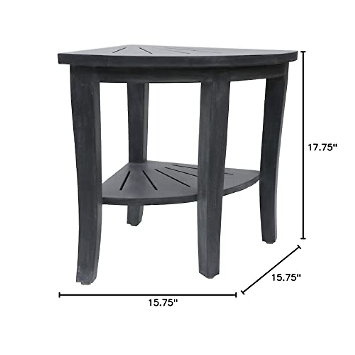 Redmon Genuine Teak Corner Bench, Weathered Grey