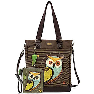 CHALA Work Tote with Zip Around Wallet - Owl