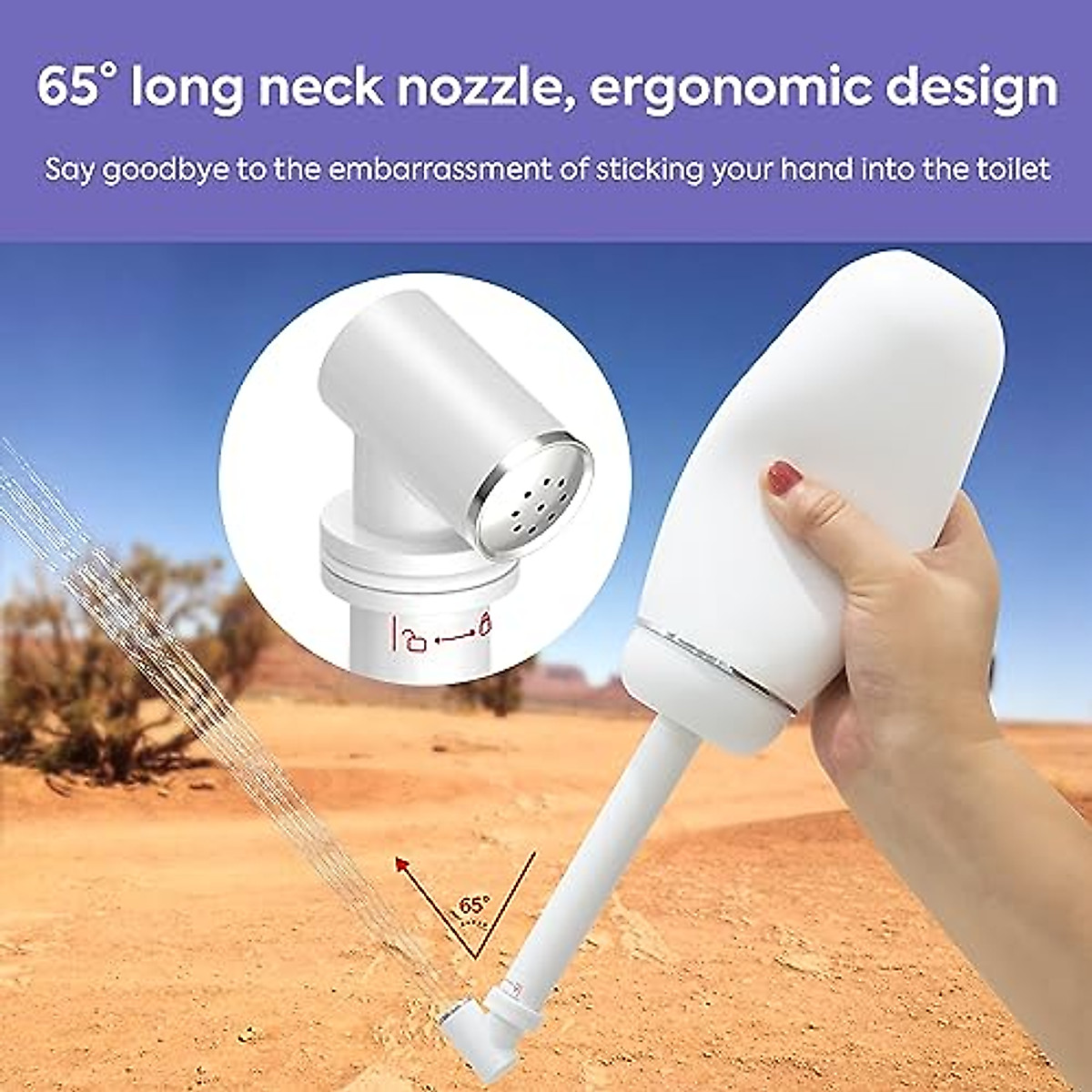 Redsack Portable Travel Bidet for Women or Men, Peri Bottle Postpartum, Camping Handheld Bidet Sprayer (White)