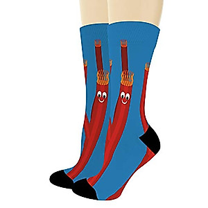 ThisWear Humorous Gifts Wacky Waving Inflatable Dancing Tube Man Funny Crew Socks 1-Pair Novelty Crew Socks