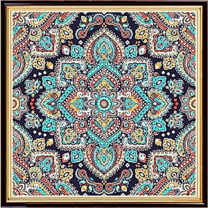 Joyhoor Cross Stitch Kits for Beginners Stamped Cross-Stitch Supplies Needlework preprint Embroidery Kits for Adults DIY Needlepoint Kits Embroidery Patterns 11CT-Datura Flowers 17.7×17.7 inch