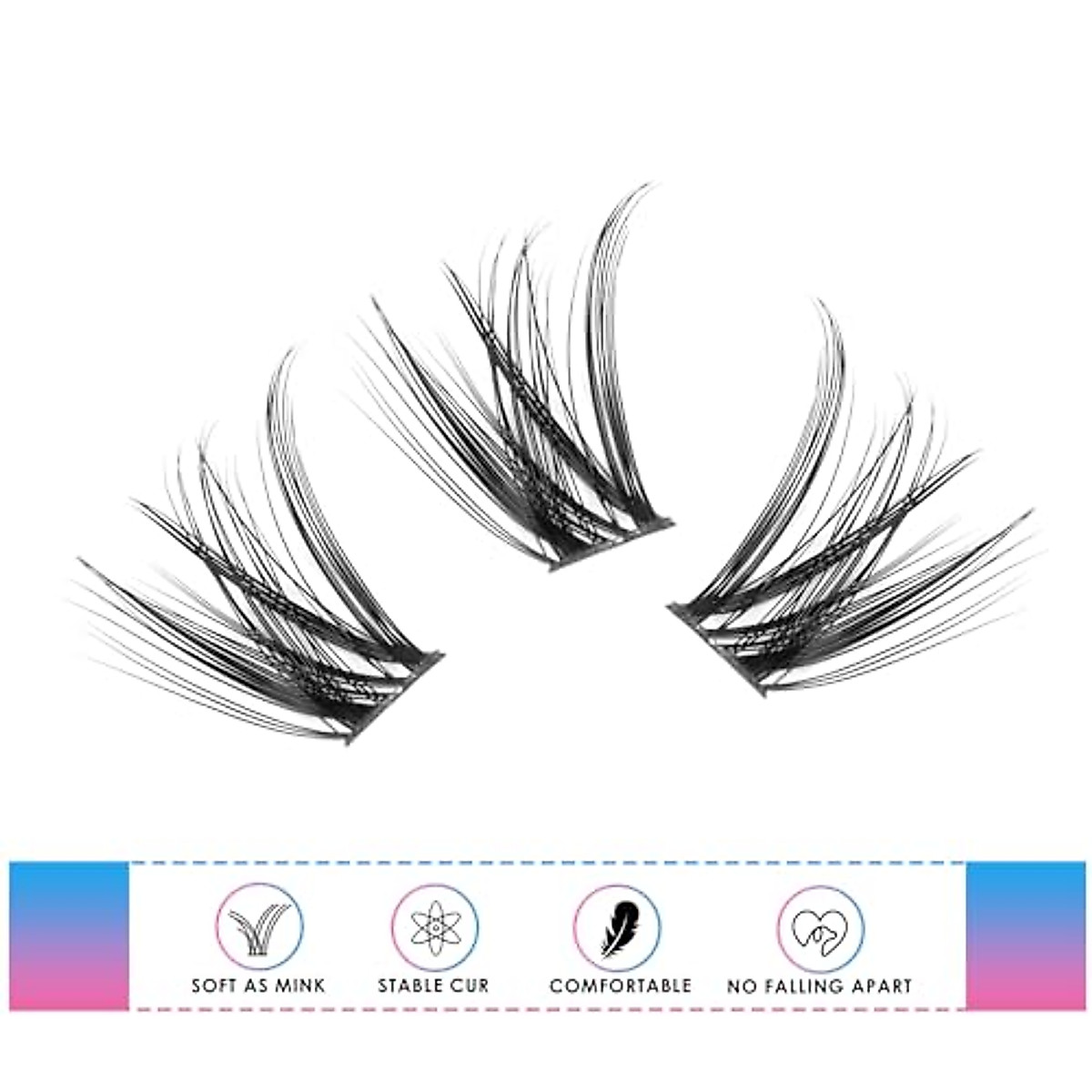 LANKIZ DIY lash Extensions Wispy, Lash Clusters Individual Lash Extensions,168 Clusters C+ D Mix Curl, Soft & Lightweight 10-16mm Mix Resuale Wide Band+Mix Style Cluster Lashes (Classic C/D)