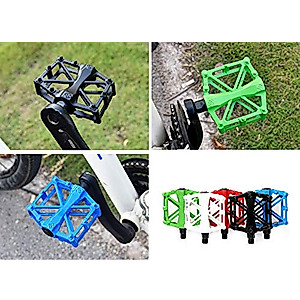 Free-fly Bicycle Pedal - Aluminum Bearing Bike Pedals with 16 Anti-Skid Pins - Lightweight Platform Pedals - Universal 9/16" Bike Pedal for Mountain BMX MTB Road Bike (White)