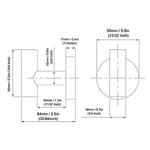 Vifemify 2 Pack Brushed Stainless Steel Bath Towel Robe Hook Round Wall Hanger Hanger Hook Hanger Waterproof High Load Bearing