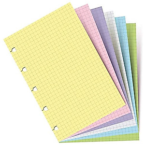 Filofax B122019, Notebook Refill, Pocket Size, Pastel colors, Squared Paper