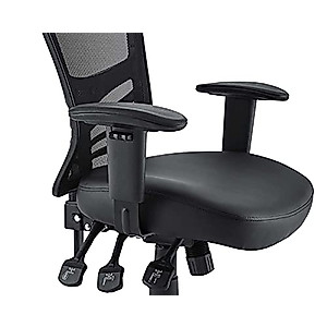 Modway Articulate Mesh Office Chair with Fully Adjustable Vegan Leather Seat In Black