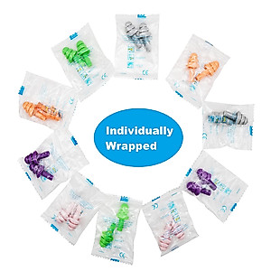 100 Pair Silicone Reusable Ear Plugs for Swimming, Sleeping, Concerts & Music - Bulk Pack of Swimmers Ear Plugs for Adults - Noise Reduction up to 25dB Swimming Ear Plugs for Men Women Ear Protection