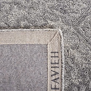 SAFAVIEH Metro Collection Accent Rug - 4' x 6', Grey, Handmade Floral Wool, Ideal for High Traffic Areas in Entryway, Living Room, Bedroom (MET883F)