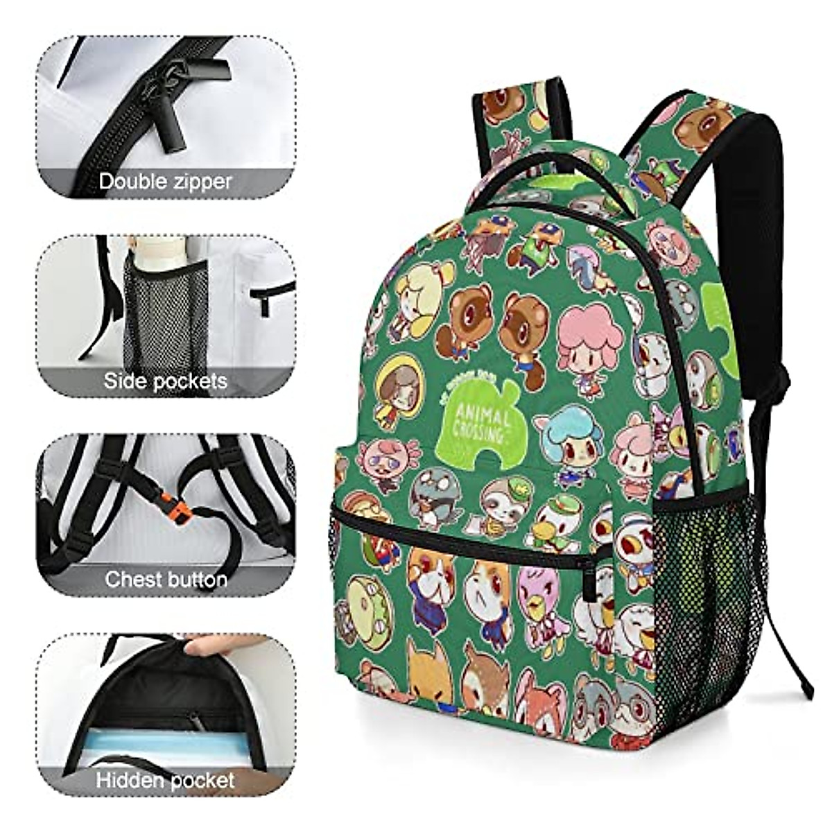Rwillppycfei Unisex Adult Backpack Animal Cute Crossing Bag Durable Daypack Creative Casual Daypack Classical Basic Business Daypack