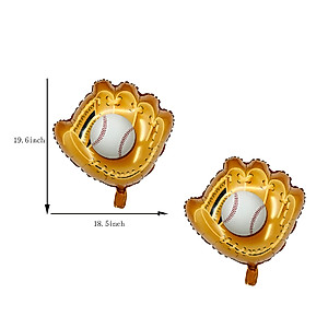 8pcs Baseball Foil Balloons Boy Birthday Party Supplies Decorations Glove Bat Round Baseball Themed Party Decoration