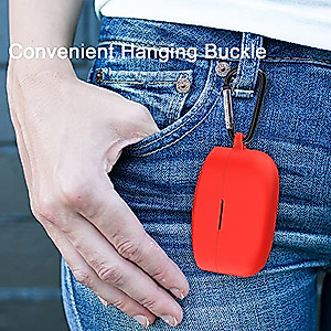 USTIYA Case for Sony WF-1000XM4 Protective Silicone Case with Keychain Cover (Black)