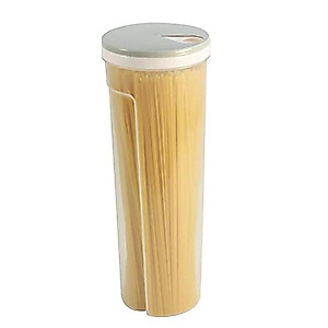 Eioflia Pasta Container Plastic Cereal Storage Dry Food Dispenser Tank with Rotating Lid for Grain Noodles