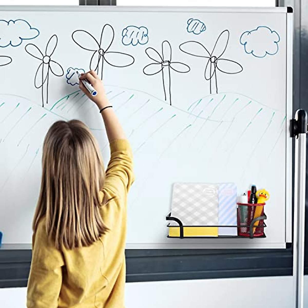 Taozun Magnetic Shelf/Magnetic Spice Rack for Refrigerator - 2 Packs Spice Storage Organizer with 4 Removable Hooks Seasoning Rack for Fridge Kitchen Apartment RV (Black, Steel)