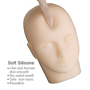 EMEDA Lash Mannequin Head Pratice Kit with 25 Pairs Pratice Strip Lashes for Training Eyelash Extensions Eyelash Mannequin Head Set with 20PCS Gift