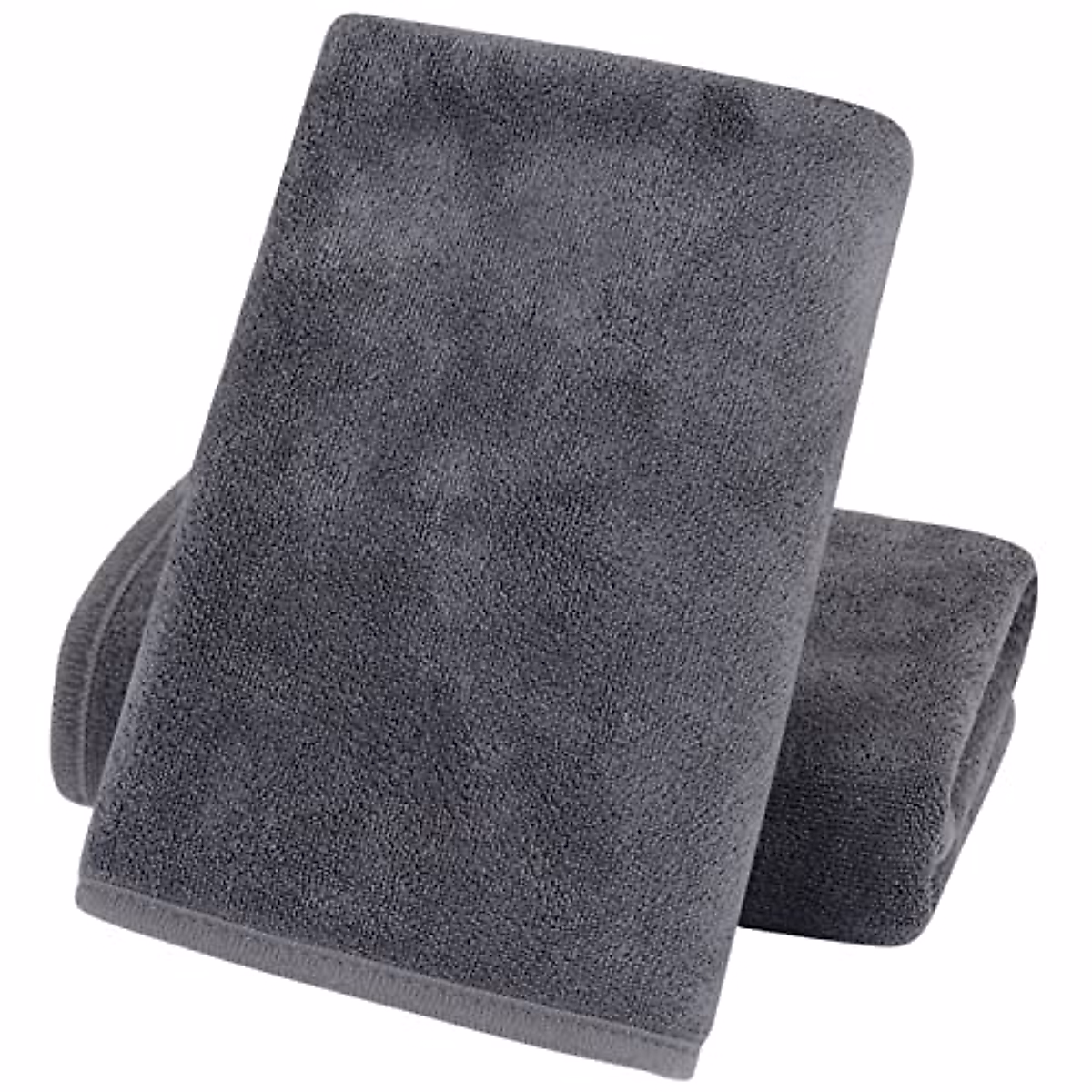 KinHwa Microfiber Hand Towels for Bathroom - Soft and Light-Weight Face Towels Odor Free Wash Towels for Bath, Spa, Gym (Gray, 2)