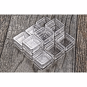 SE 12 Stackable Square Plastic Containers - 8741BB