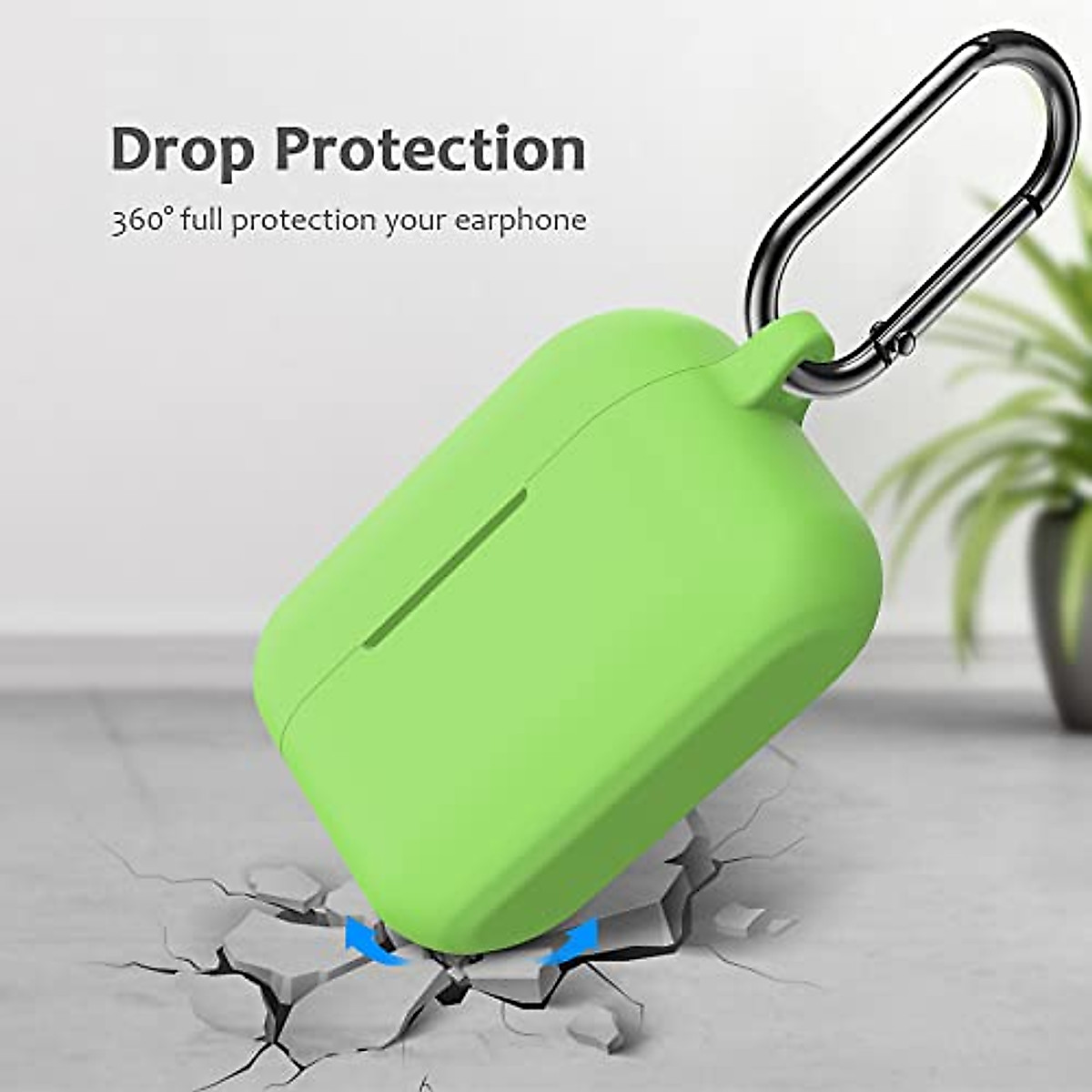 LEFXMOPHY Green Protective Case Replacement for TOZO NC7, Silicone Cover Glow in Dark