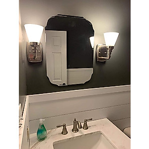 KOHROS Wall Silver Backed Mirrored Glass Panel Best for Vanity, Bedroom, or Bathroom (18"x 24"), Sliver