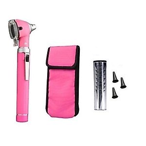 Tufail Compact Pocket Size Fiber ENT Optic Mini Otoscope Pink Color