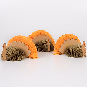 Meri Meri Turkey Place Cards (Pack of 8), 6" x 3" x 4.375" Thanksgiving Place Cards, Reusable Thanksgiving Table Decor