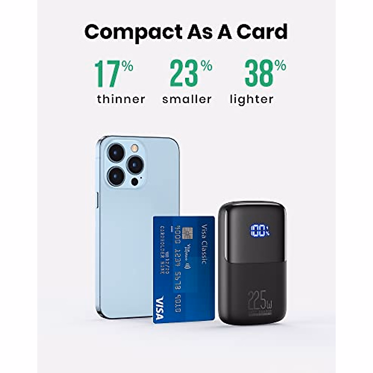 INIU Portable Charger, Small 10000mAh Power Bank USB C In/Output 22.5W Fast Charging, 3-Output Mini Battery Pack Charger with Phone Holder for iPhone 14 13 12 11 Pro Samsung S23 A53 Google iPad Tablet