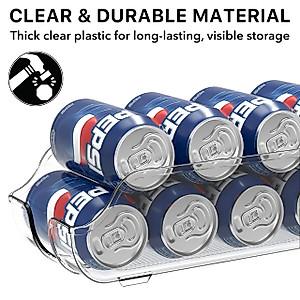 SimpleHouseware Soda Can Organizer for Pantry/Refrigerator, Clear, Set of 2