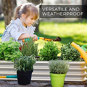 ZICOTO Premium Raised Garden Bed for Outdoors - Sturdy and Easy to Assemble Galvanized Steel Planter Box - Versatile Metal Planter is Perfect to Grow Your Beautiful Herbs, Vegetables and Flowers