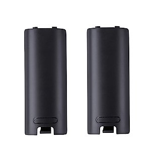 Trenro Wii Remote Controller Battery Cover, 2 Pack Back Cover Replacement for Nintendo Wii/Wii U Remote -Black