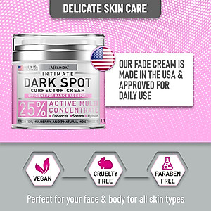 Dark Spot Corrector Cream for Face, Body & Sensitive Areas - Made in USA - Dark Spot Remover with Arbutin & Hyaluronic Acid - Even Skin Tone - 1.7 Oz