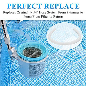 1-1/4 Inch x 3ft Pool Skimmer Hose Replacement for Intex Above Ground Pool Skimmer Pump Transfer Hose