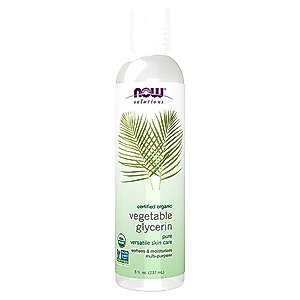 NOW Foods Solutions, Organic Vegetable Glycerin Oil, 100% Pure, Softening and Moisturizing Multi-Purpose Skin Care, 8-Ounce