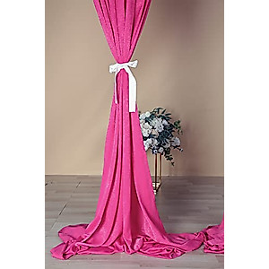 Cytdkve 2 Panels 4.8 Feet x 10 Feet Fushia Velvet-Like Wedding Backdrop Curtain Drapes, Silky Soft Window Curtains Panels for Wedding Ceremony Birthday Party Decorations