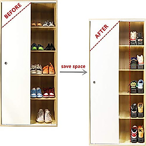 KQGO Shoe Slots Space Saver, Stackable Shoe Slot Organizer Space Saver, Easy Shoe Organizer, Shoe Storage, Blue Pack of 10