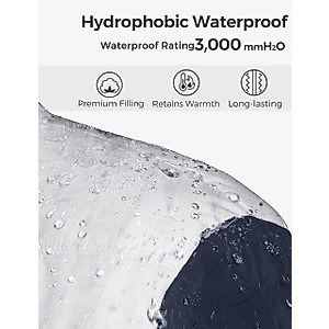 wantdo Women's Insulated Puffer Jacket Warm Heavy Insulated Coat (White & Navy, Medium)