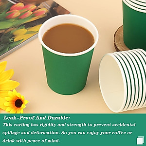 Giwrmu 25 Pack Disposable Paper Cups, 8 oz Paper Hot Cups, Green Coffee Cups Disposable To Go, Hot Cold Beverage Paper Cups, Ideal for Parties, Wedding, Home Kitchens and Office (Green)