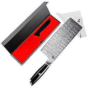 TUO Cleaver Knife 7 inch - Vegetable Meat Cleaver Knife for Home Kitchen High Carbon Stainless Steel with Gift Box
