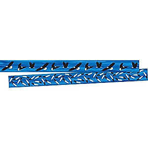 Barker Creek Double-Sided Border Set of 4, Sea & Sky, Multi-Design, 35' Each of 4 Designs, Otters, Eagles, Salmon, Whales, Total of 140' of Double-Sided Border in Set (3865)