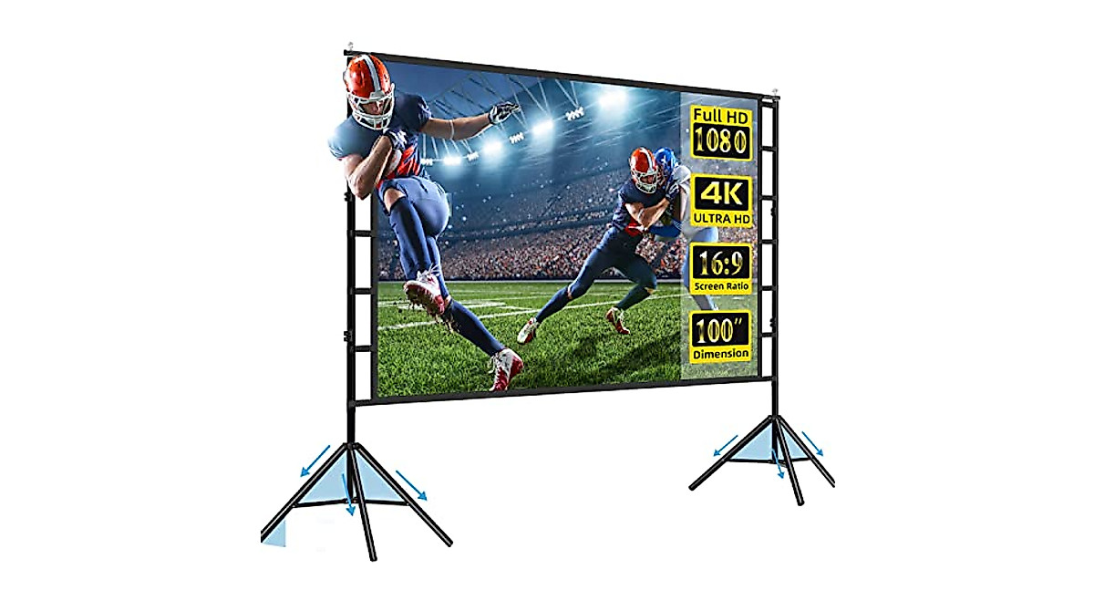 Portable 100-Inch 4K HD Projector Screen with Stand | Lejiada