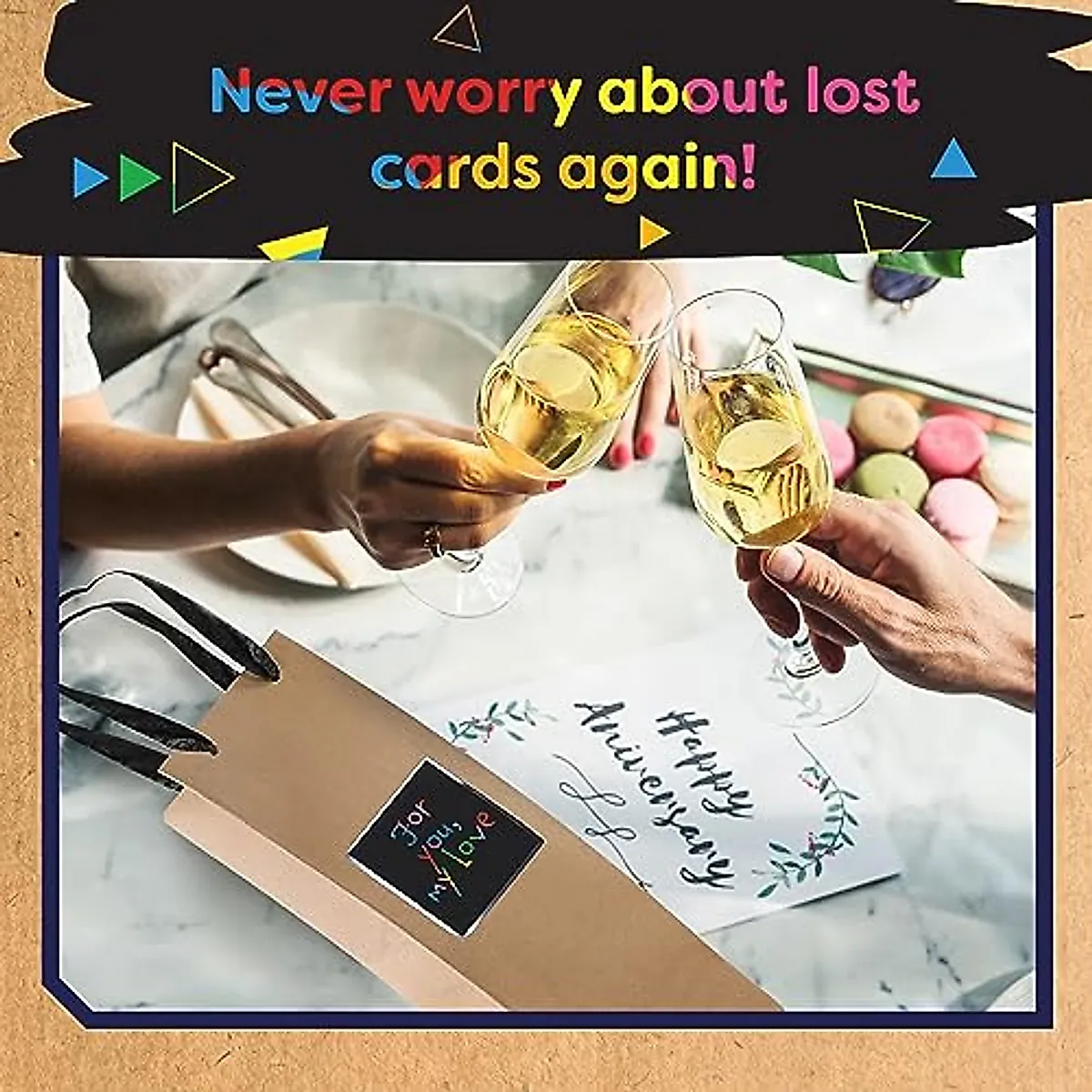 PURPLE LADYBUG 7 Kraft Gift Bags with Handles & Scratch Paper Panel for Messages - Fathers Day Gift Bags for Wine Bottles, Champagne, Whiskey, Tumbler Gifts, Weddings & Party Favors