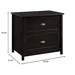 Pemberly Row Engineered Wood 2-Drawer Lateral File Cabinet in Estate Black