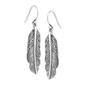 Silpada 'Etched Feather' Drop Earrings in Sterling Silver