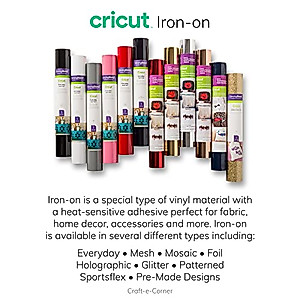 Cricut Raspberry Mini Easy Press Bundle with Everyday Iron-On Rolls, Strong Bond Iron On Rolls, HTV, Easy to Weed Heat Transfer Vinyl, Sublimation, Convenient and Portable Size, DIY Small Projects