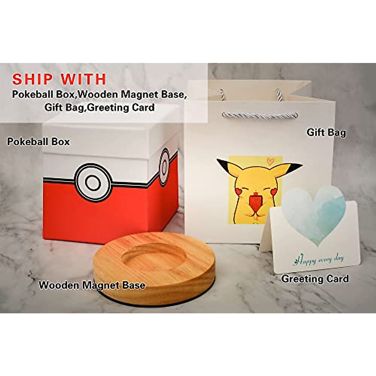 Acinolita Cool Lights for Bedroom - LED Night Light Pokeball Terrarium Light Up Ball for Bedroom Decorations, Christmas Gifts & Birthday & Valentine's Day Gifts for Adults Kids Girl Boy Women Men