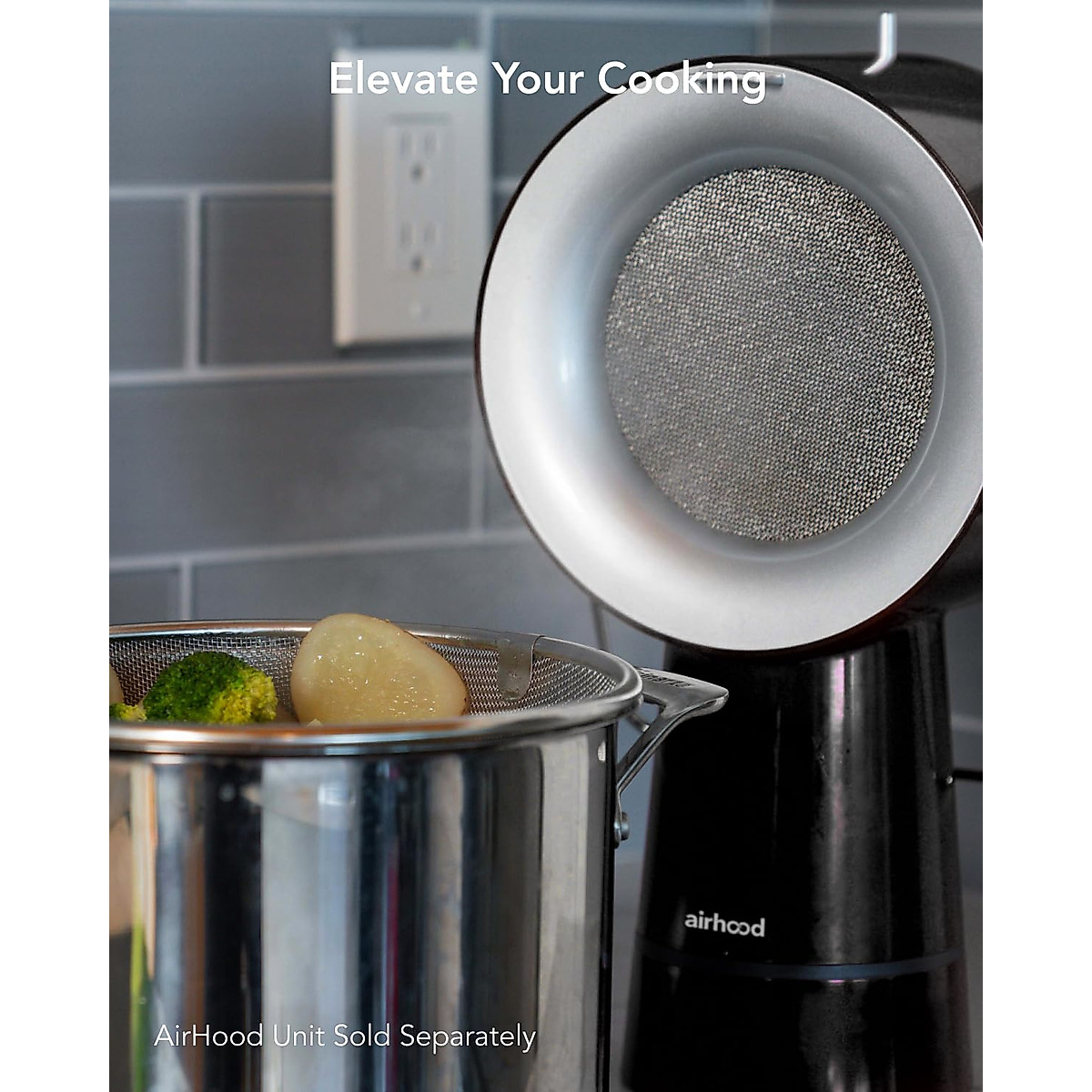 airhood Base Boost | Elevate the Height of Your Portable Kitchen Exhaust Fan | Ideal for Indoor Cooking Updraft (Space Black)
