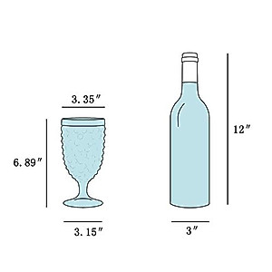 G Hobnail Iced Tea Beverage Goblets 13 oz. set of 6 Premiun Glass Set for Wine Soda Juice Water Perfect for Dinner Parties Bars Restaurants Everyday use (Clear, Goblet)